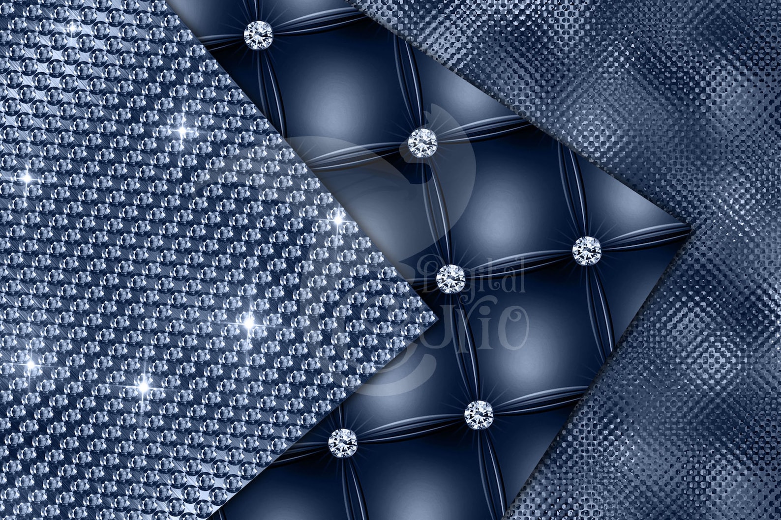 Navy Blue Metallic Textures, Glitter Foil Digital Paper (digital ...