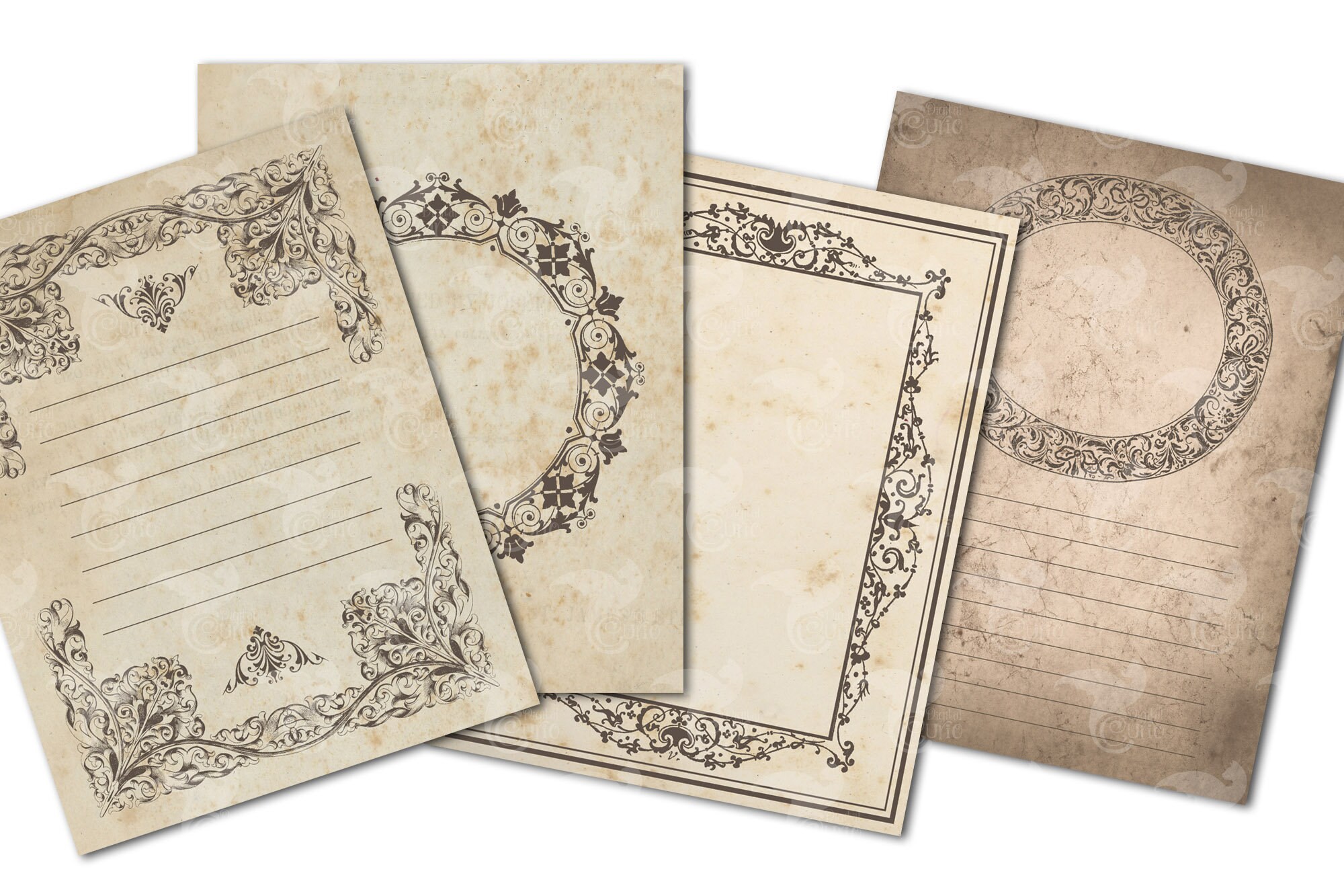 Distressed Framed Journal Paper Notebook Digital Paper Grunge - Etsy