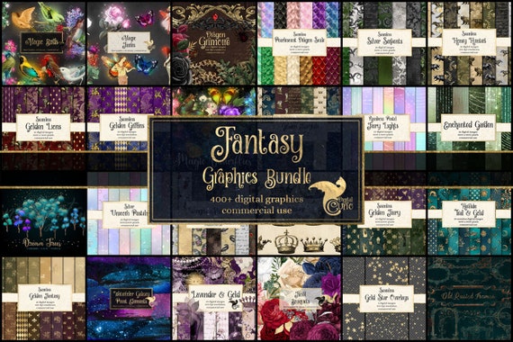 Fantasy Graphics Bundle Magic Clipart and Textures Digital - Etsy