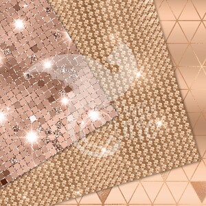 Luxury Rose Gold Digital Paper, Seamless Rose Gold Scrapbook Paper ...