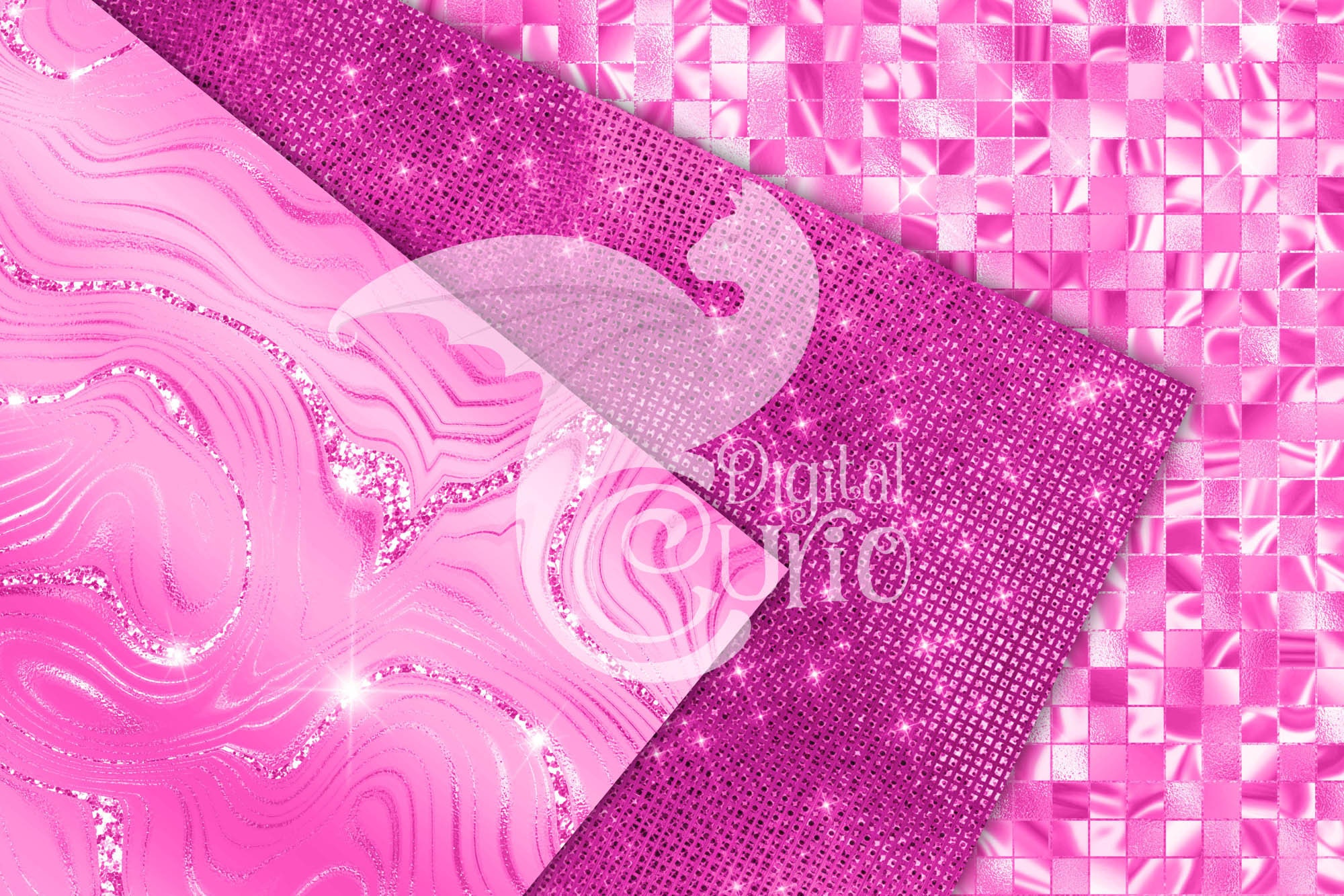 Fuchsia Glitter Digital Paper Pack, Seamless Textures (digital Download ...