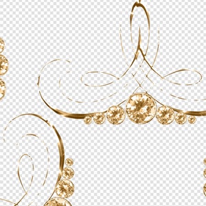 Gold Diamond Frames Clipart, Antique Fancy Frame Clip Art, Wedding Png ...