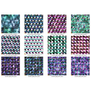 Isometric Galaxy Digital Paper, Seamless Watercolor Galaxy Geometric ...