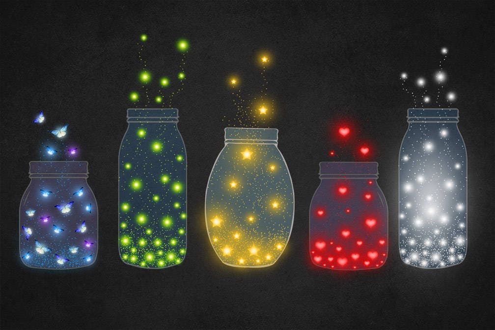 Fireflies In A Jar Clipart