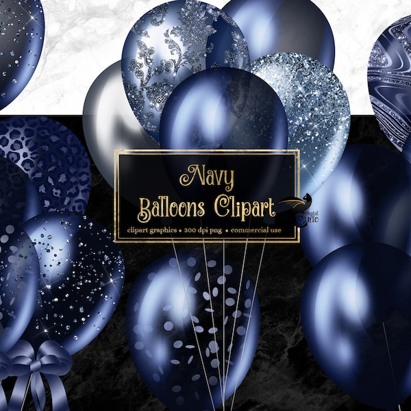 Navy Balloons - Etsy