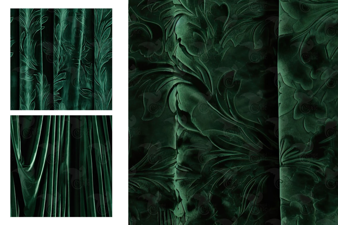 Emerald Green Velvet Textures, Seamless Patterns (digital Paper) - Etsy