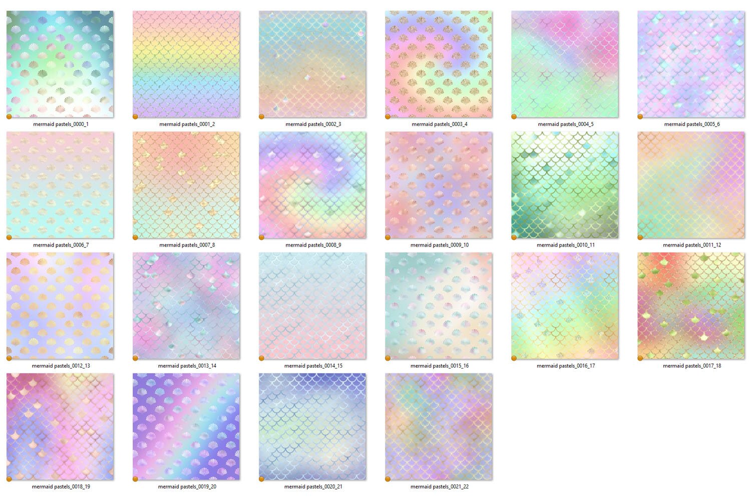 Mermaid Pastels Digital Paper Mermaid Scale Background With - Etsy