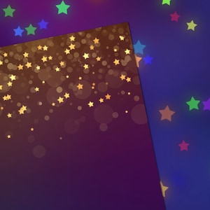 Bokeh Stars Digital Paper, Starlight Bokeh Light Effects on Printable ...