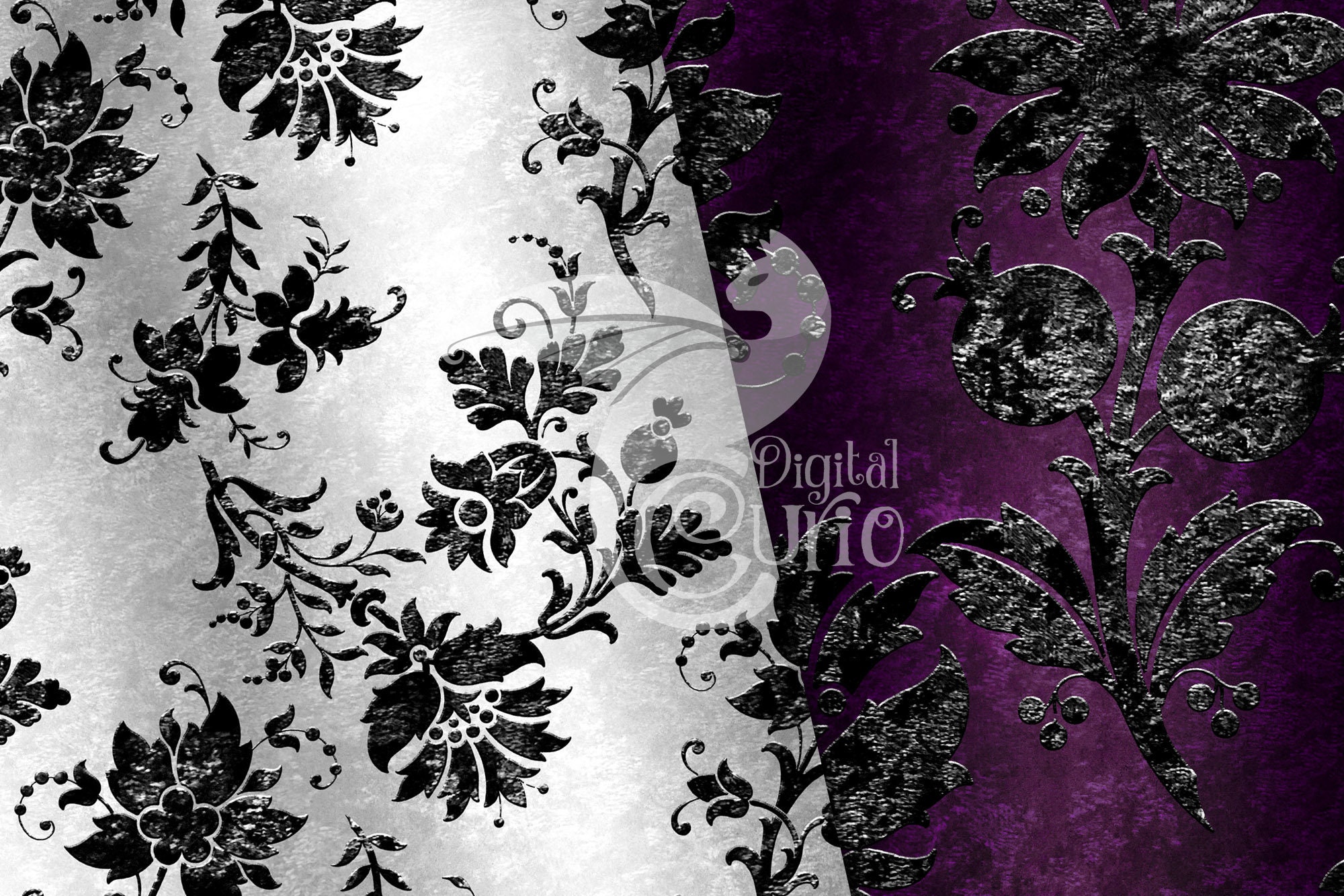 Embossed Black Velvet Digital Paper - Seamless Antique Backgrounds ...