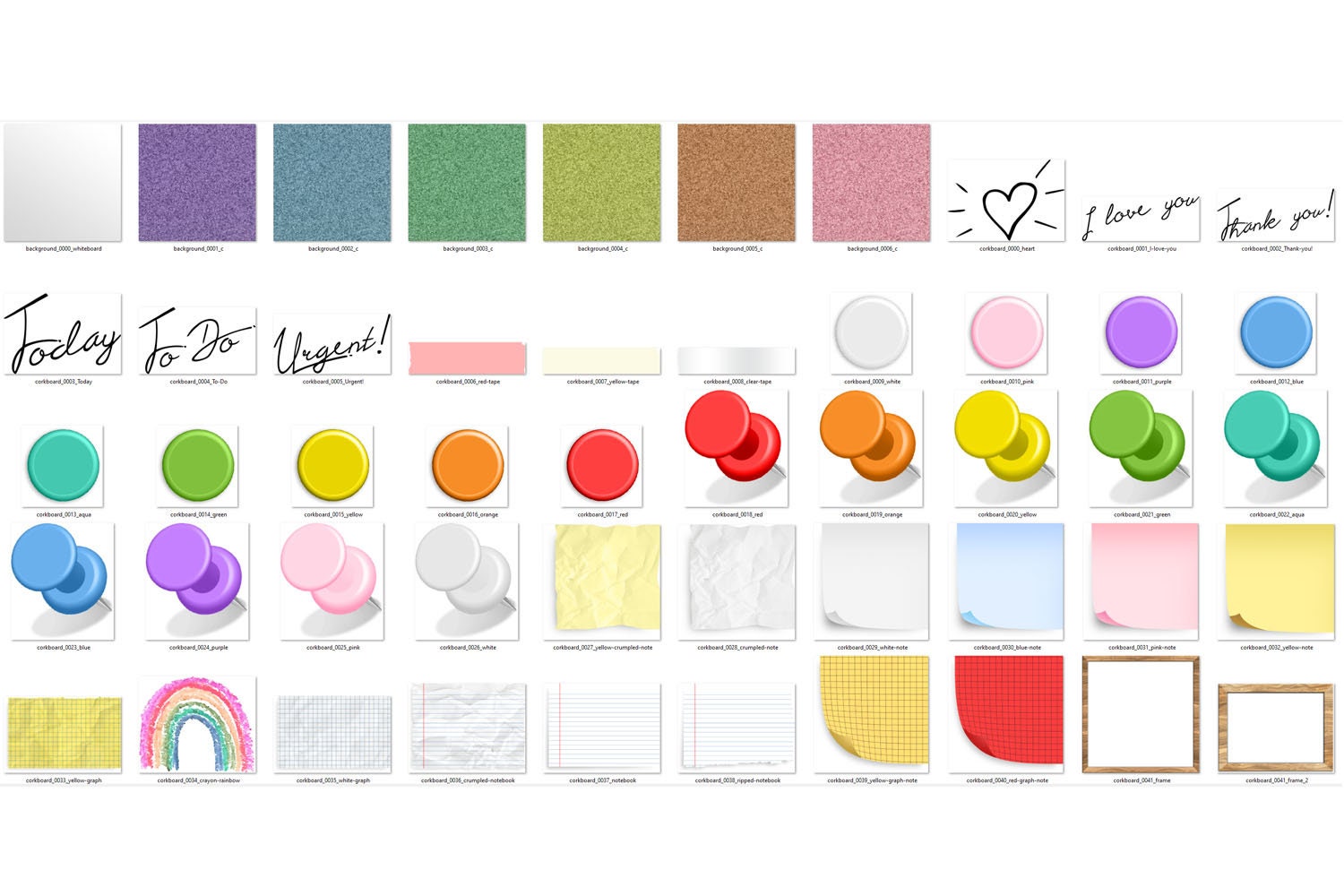 Cork Board Notes Sticky Notes and Reminders in PNG Format - Etsy