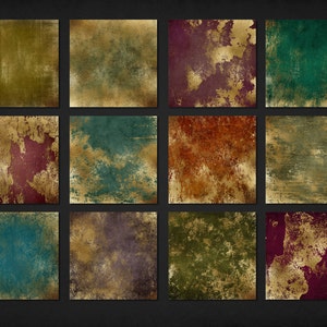 Distressed Gold Digital Paper, Grungy Distressed Textures, Grunge Gold ...