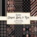 Elegant Black and Rose Gold Digital Paper, Seamless Gold Foil ...