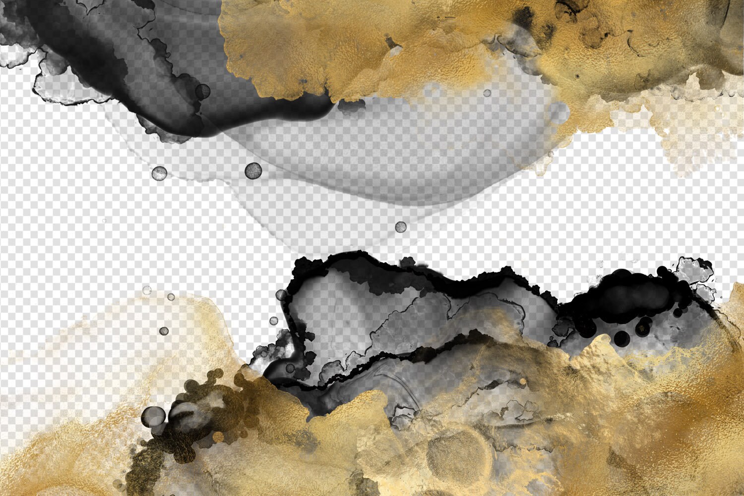 Black and Gold Ink Borders digital instant download alcohol | Etsy