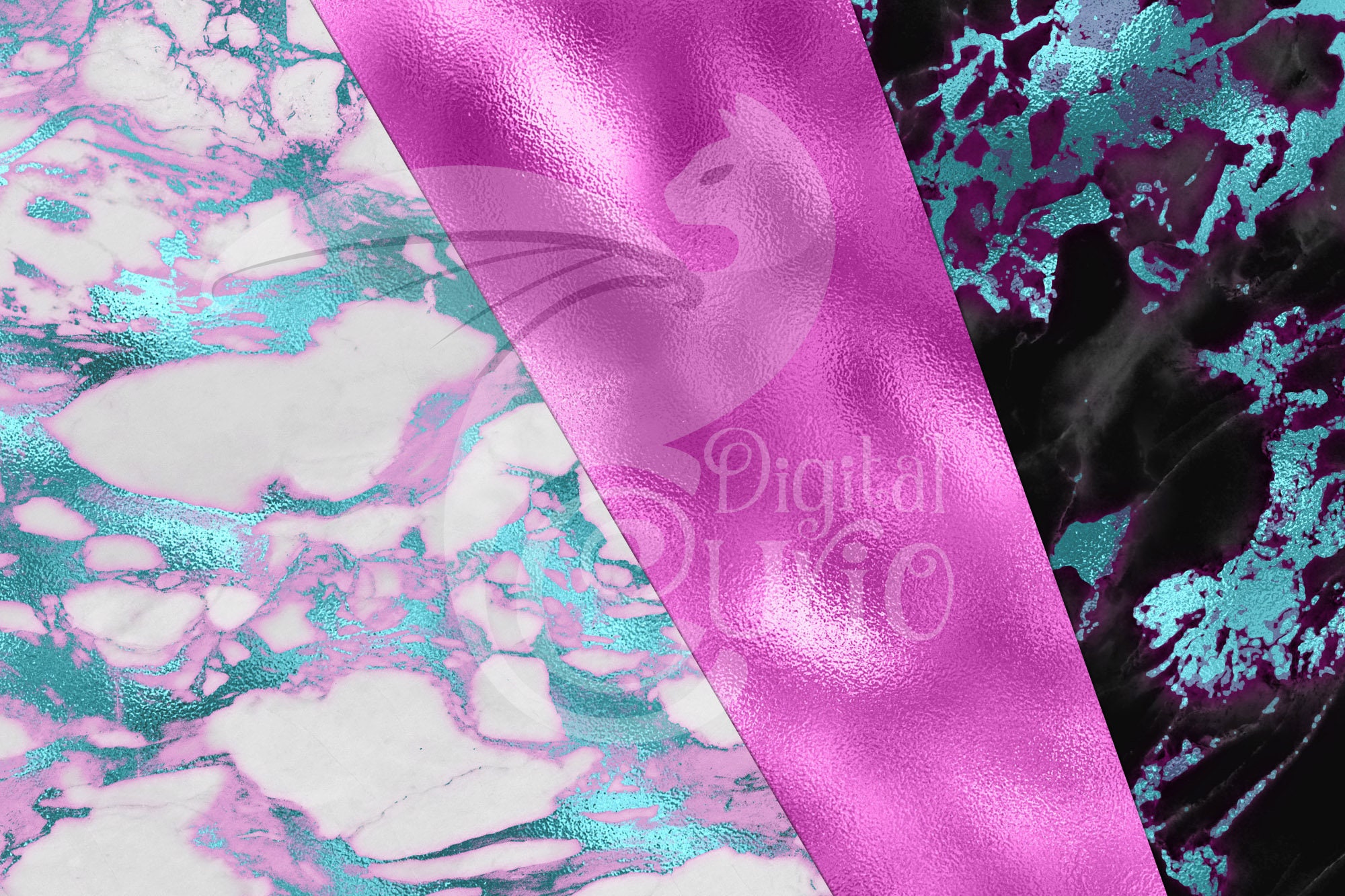 Pink and Teal Marble Digital Paper Seamless Marble Textures - Etsy