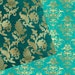 Turquoise and Gold Damask Digital Paper, Seamless Damask Patterns ...