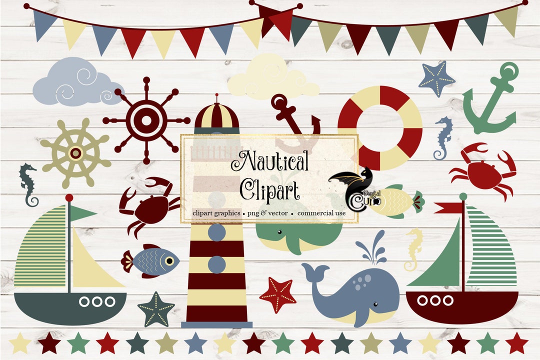 Nautical Clipart, Nautical Vector Clip Art Graphics With Ocean ...