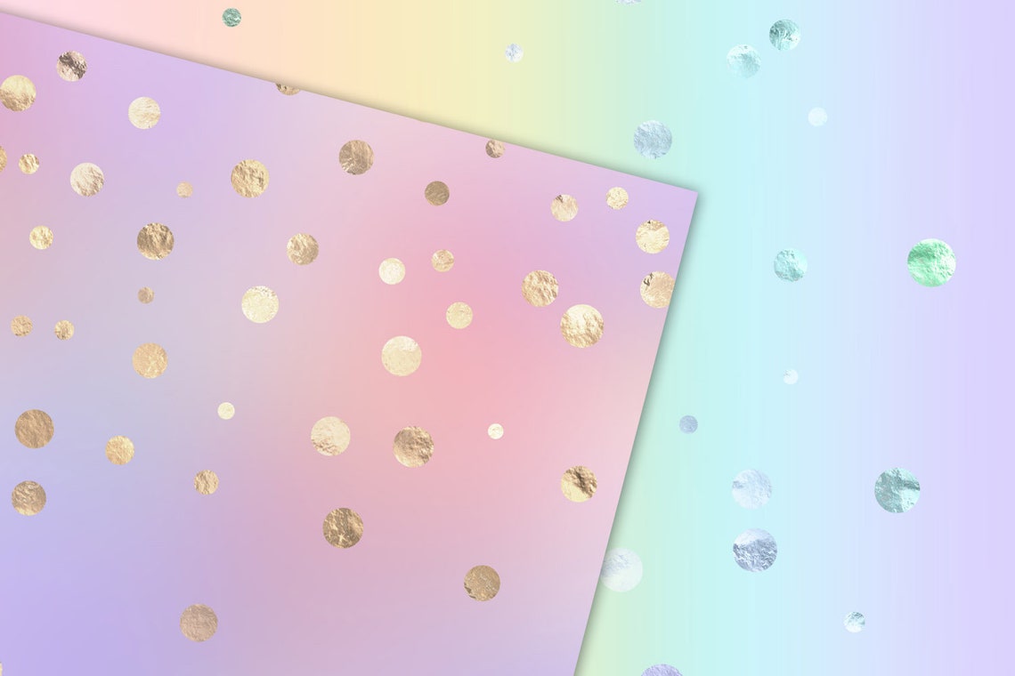 Rainbow Pastel Confetti Digital Paper, Ombre Backgrounds (digital ...