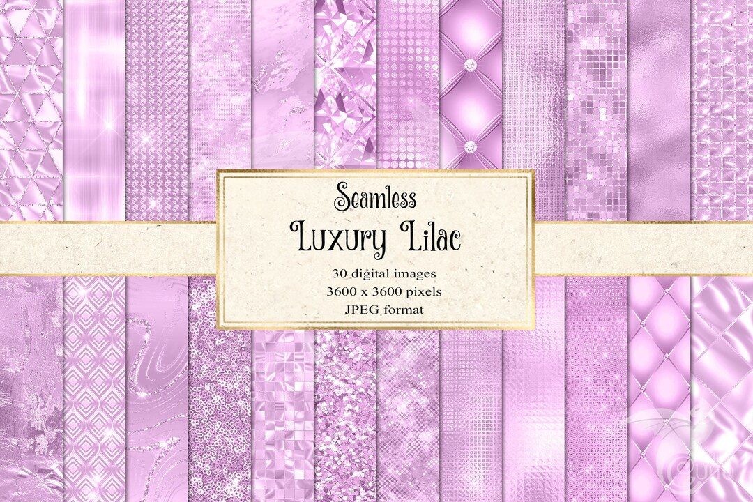 Luxury Lilac Textures Digital Paper, Seamless Purple Glitter, Purple ...