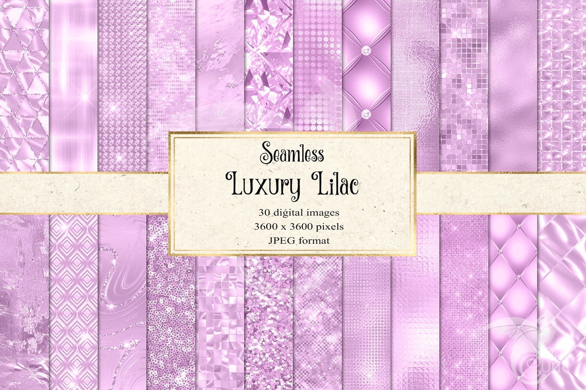 Lilac Purple Textures Digital Paper, Glitter Foil Backgrounds (instant ...