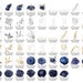 Navy Silver and Gold Floral Clipart Bouquets and Botanical Elements ...