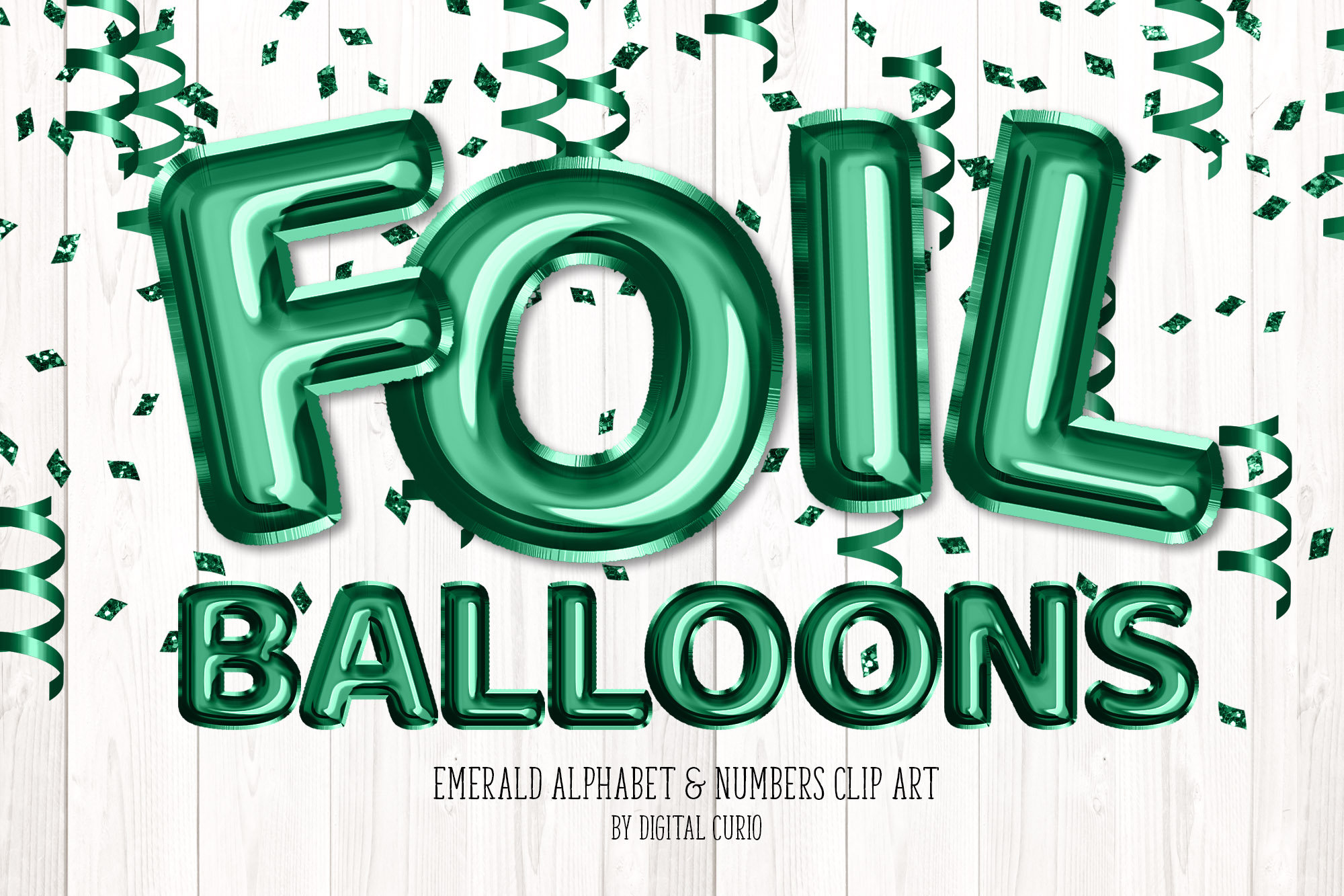 Emerald Green Foil Balloon Alphabet Clip Art (digital Download) - Etsy