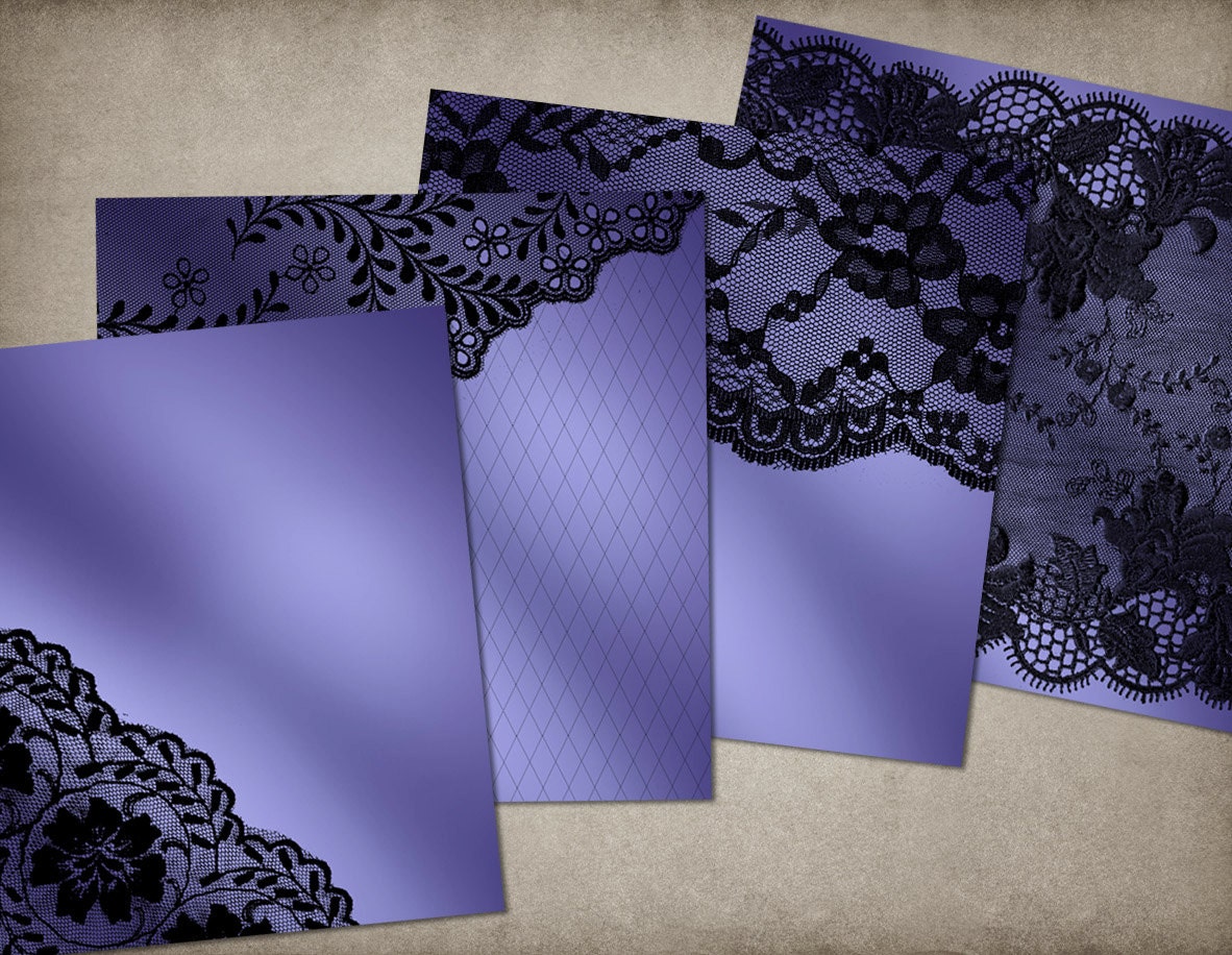 Satin and Black Lace Digital Paper Lace Papers Wedding - Etsy