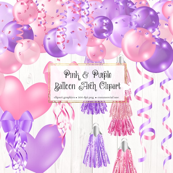 Pink Balloon Border Clipart - Etsy