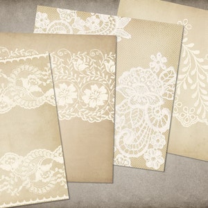 Vintage Ivory Lace Digital Paper, Shabby Chic Wedding (digital Download ...