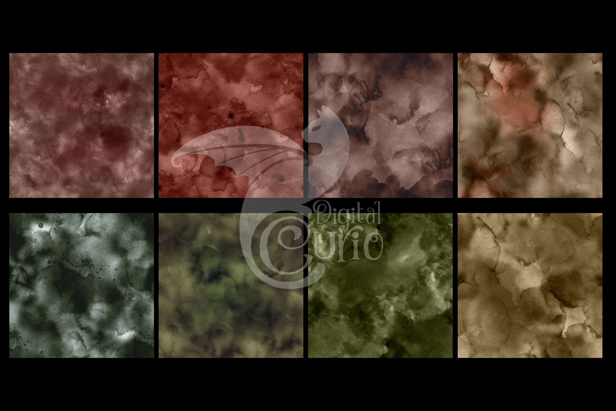 Earth Tone Watercolor Digital Paper Seamless Watercolor - Etsy