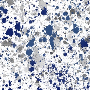 Seamless Navy and Gray Paint Splatters Digital Paper, Seamless Paint ...