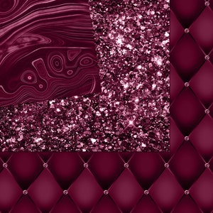 Opulent Burgundy Digital Paper, Seamless Wine Red Textures With Glitter ...
