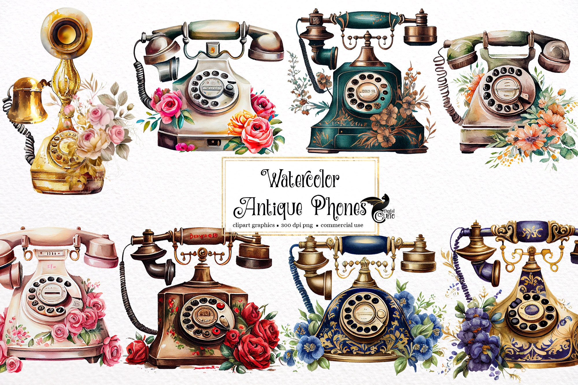 Altes Telefon Clipart Flower