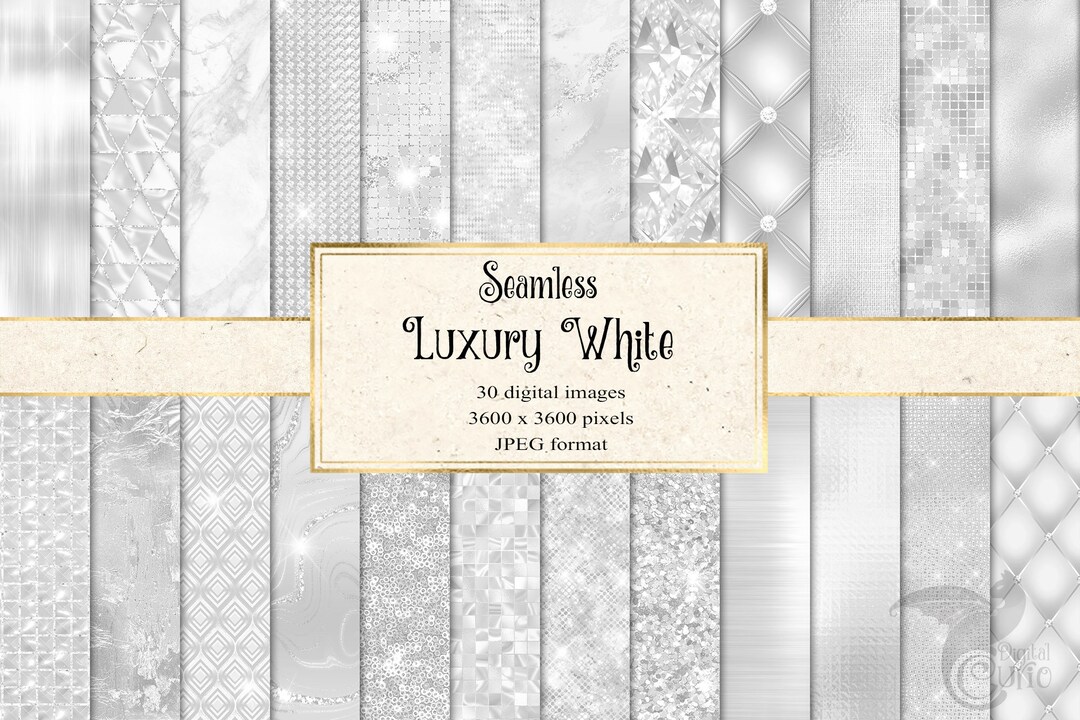 White Glitter Digital Paper, Silver Metallic Textures (JPG, 12x12") - Etsy