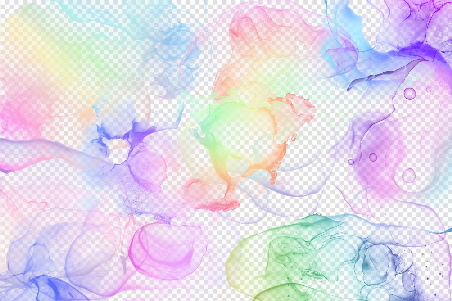 Rainbow Ink Overlays Digital Paint Overlays Alcohol Ink - Etsy