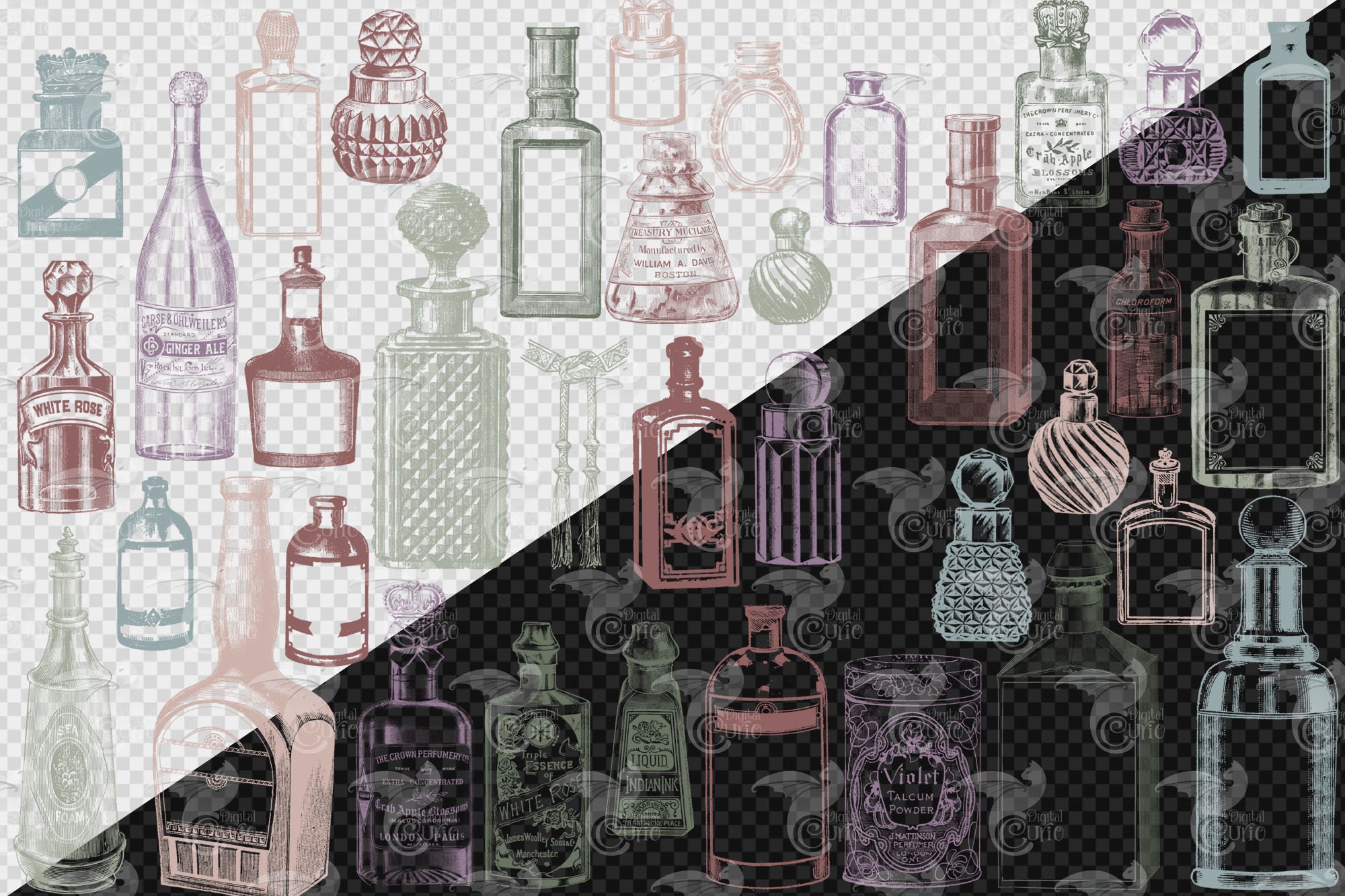 Vintage Bottles and Potions Clip Art Vintage Antique - Etsy UK