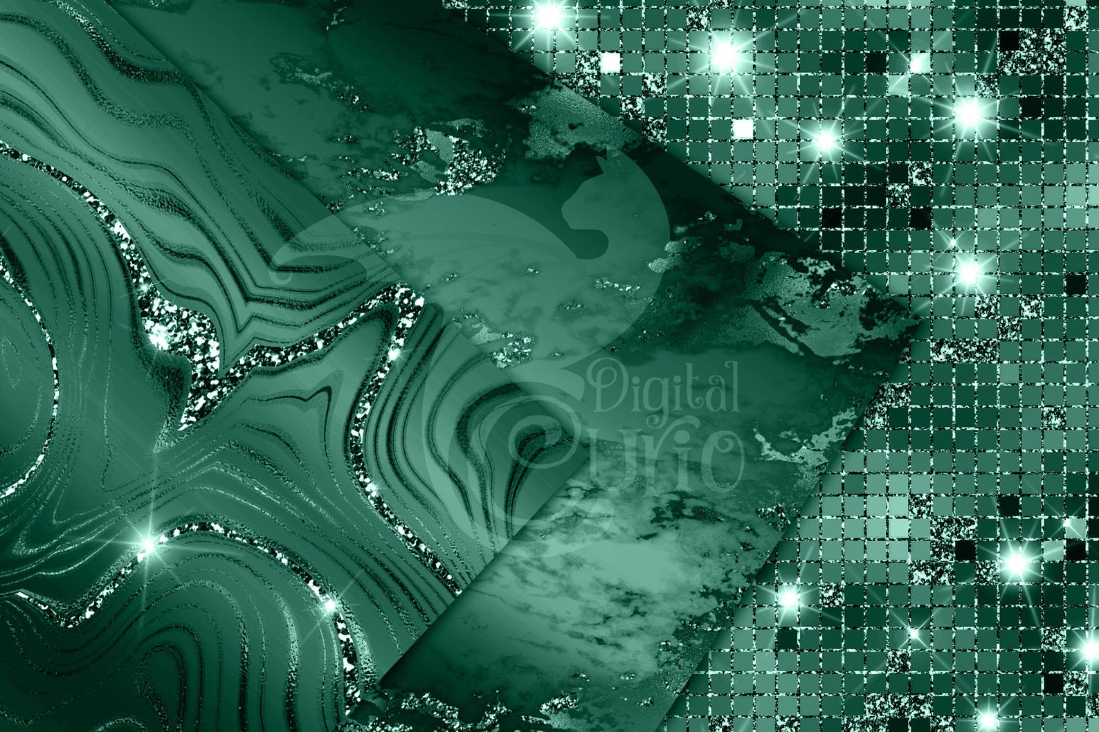 Luxury Emerald Digital Paper Seamless Green Textures With - Etsy