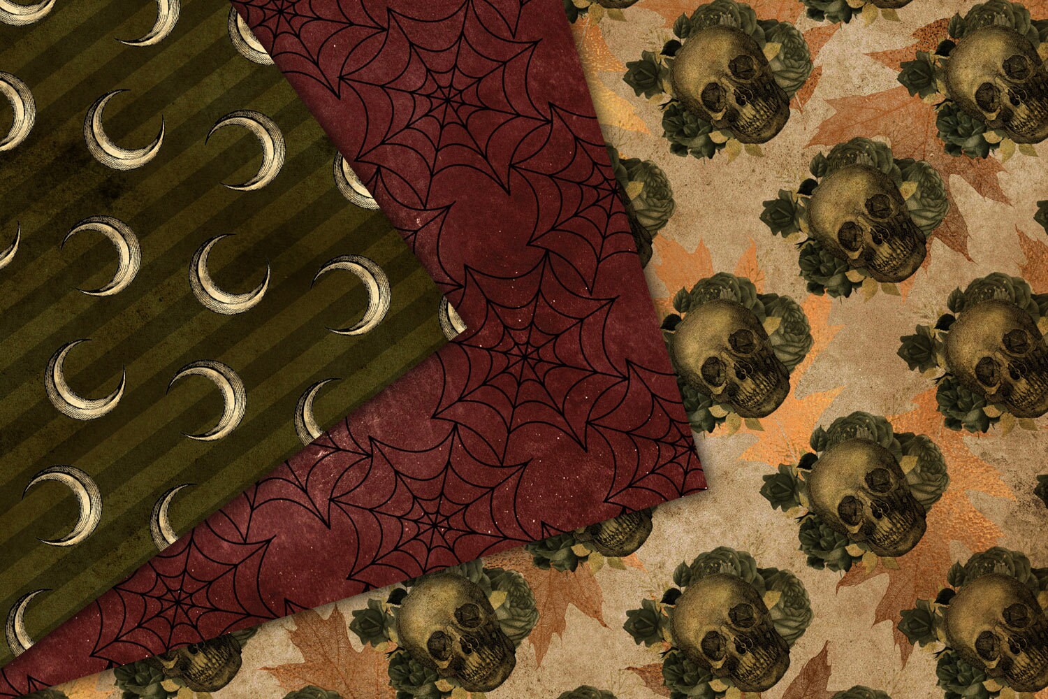 Autumn Gothic Digital Paper, Rustic Halloween Textures (digital ...