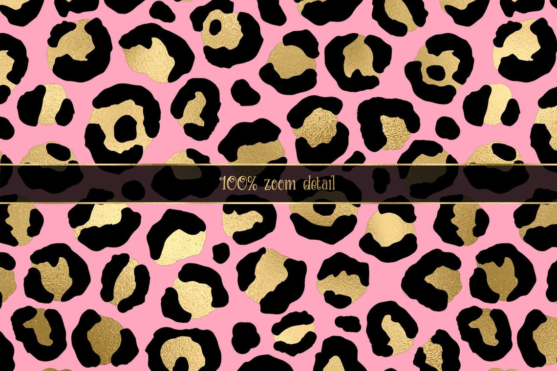Pink and Gold Leopard Digital Paper Seamless Leopard Spot - Etsy