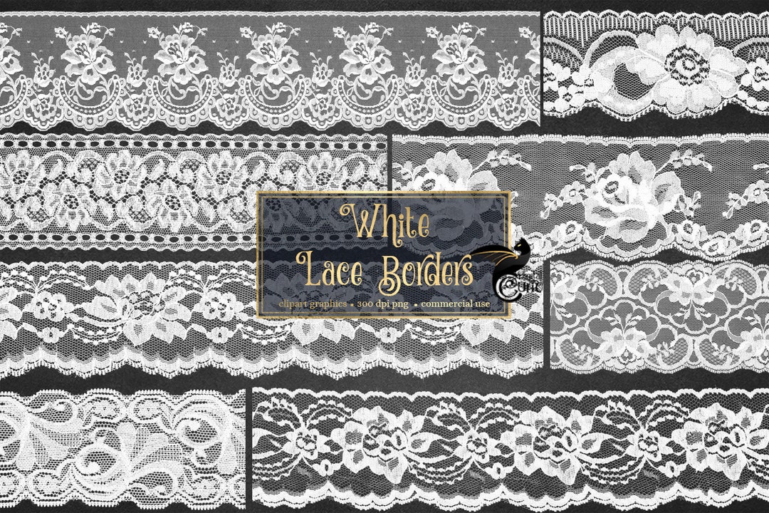 White Lace Clipart, Vintage Lace Borders Clip Art Scrapbook ...