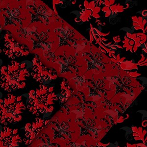 Red and Black Damask Digital Paper, Gothic Digital Paper, Seamless ...
