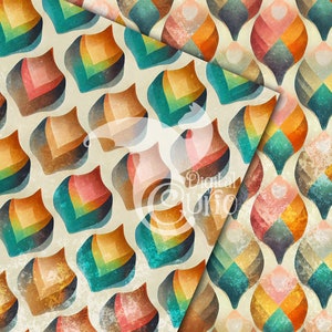 Retro Rainbow Grunge Digital Paper, Seamless Printable Scrapbook Paper ...