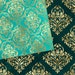 Turquoise and Gold Damask Digital Paper, Seamless Damask Patterns ...
