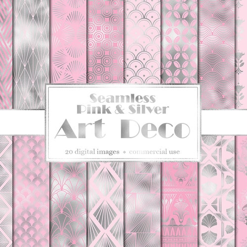 Blue and Gold Art Deco Digital Paper Seamless Deco Patterns - Etsy