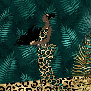 Teal and Gold Leopard Digital Paper, Seamless Leopard Spot Patterns ...