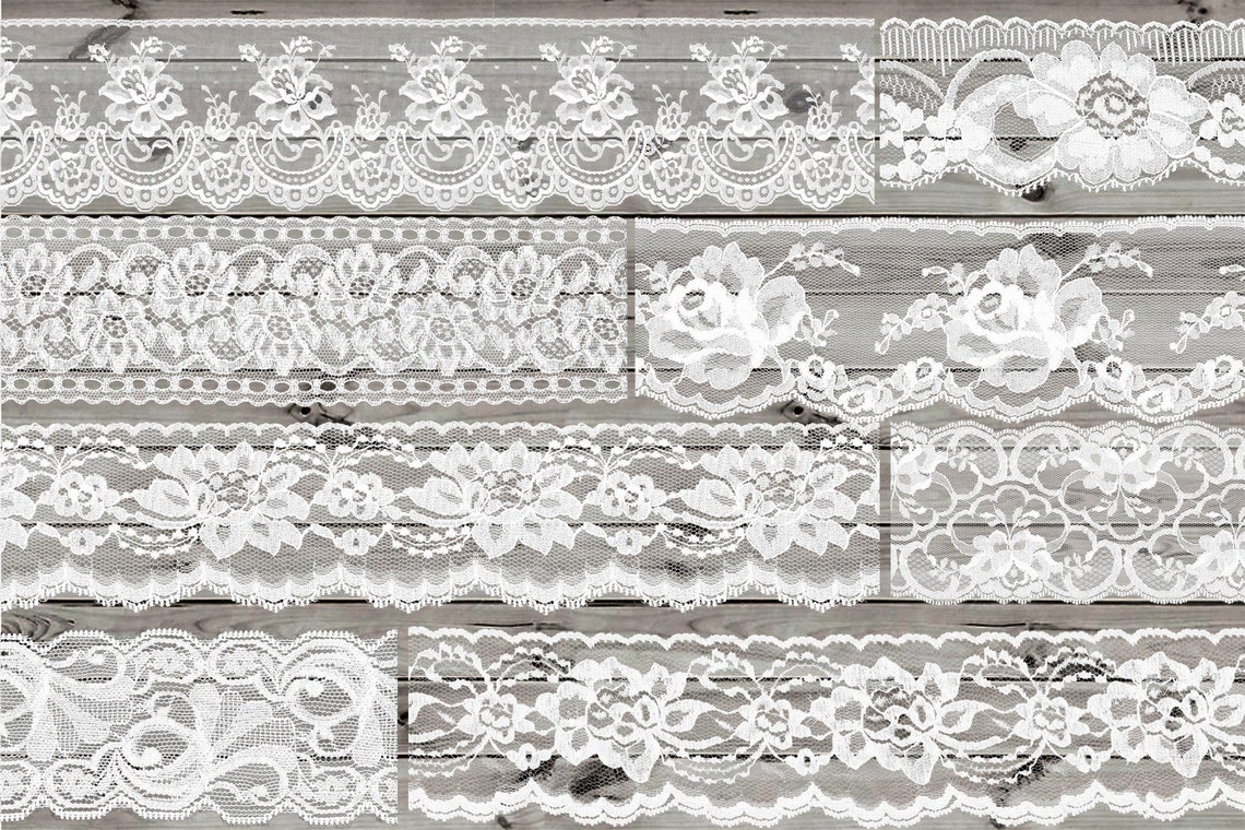 White Lace Clipart Vintage Lace Borders Clip Art Scrapbook - Etsy Canada