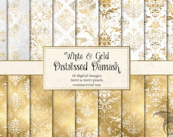Gold Damask Paper | Etsy