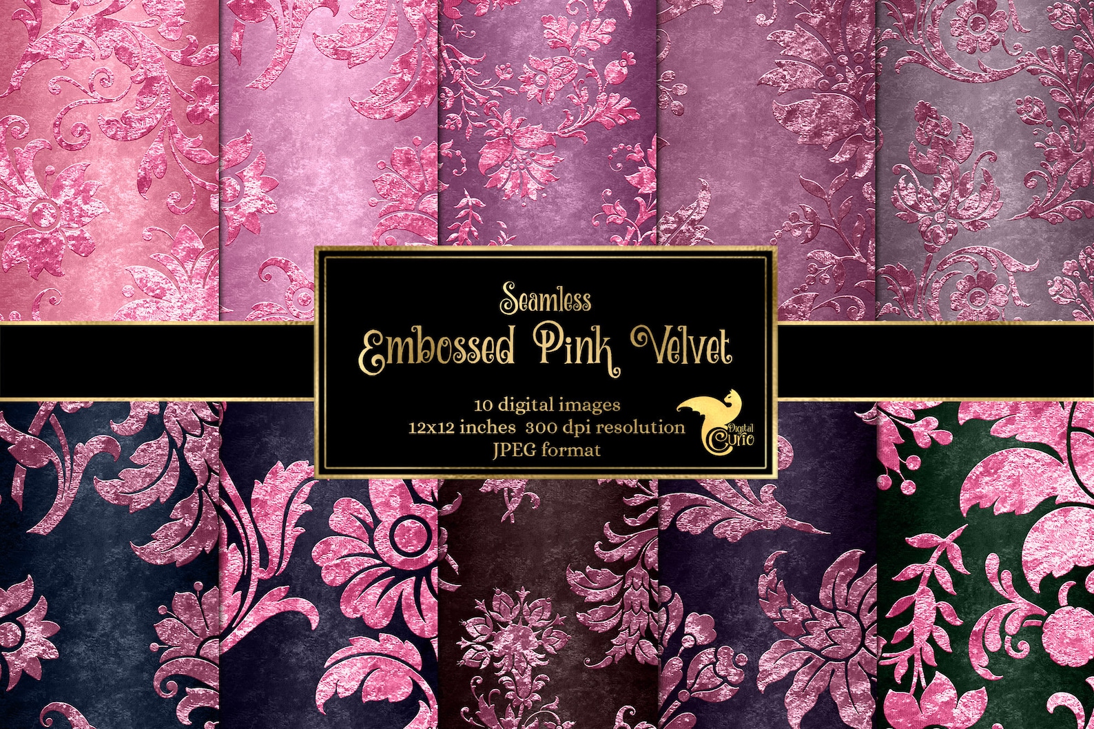 Embossed Pink Velvet Digital Paper Seamless Antique - Etsy