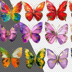 Painted Butterflies Clipart, Gold Foil Butterfly Clipart, Butterfly ...