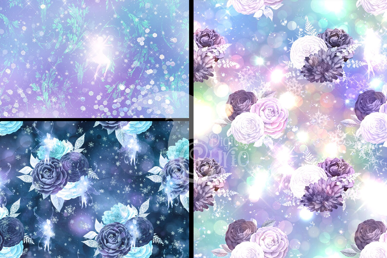 Winter Fae Digital Paper Seamless Magic Fantasy Backgrounds - Etsy