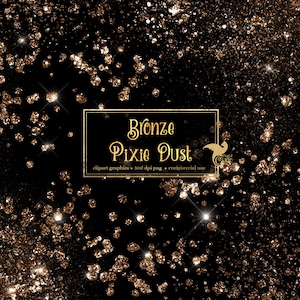 Bronze Pixie Dust Overlays - Ultra Fine Glitter Clip Art in Png Format Instant Download for ...